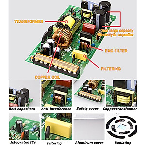 DC 12V 30A Power Supply 360W Universal Regulated Switching AC to DC Converter AC 110V/220V (SMPS) Transformer Driver Adapter for LED Strip Light, CCTV Camera Security System, Radio, Computer Project