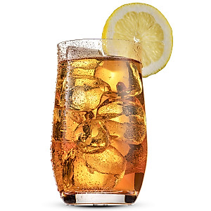 Colorful Drinking Glasses [Set of 6 | 14 Ounces]Colored Glass Cups with Heavy Weighted Base, Multi-Colored Glasses, Drinking Cups, Beer Glasses, Highball Glasses, Glass Tumbler, Cocktail Mixing Glass