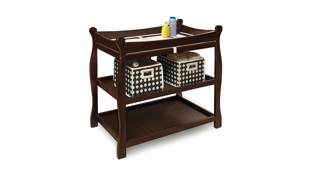 Badger Basket Sleigh Style Changing Table with Storage