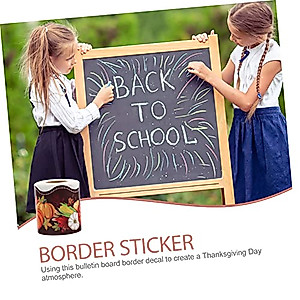 WATIIFUFU 1 Roll Chalkboard Stickers Cartoon Stickers Leaf Sticker Decor Autumn Bulletin Trim Borders Holiday Bulletin Border Fall Bulletin Board Borders Paper Border Sticker