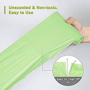 1.2 Gallon Small Garbage Bags Biodegradable 5 Liter Mini Compostable Strong Bathroom Trash Bags with Tear & Leak Resistant, Recycling Eco-Friendly Trash Can Liner, Green, 80 Counts