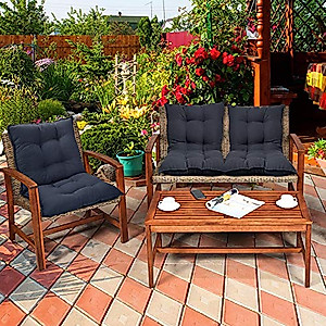 INRLKIT Patio Seat Cushions Deep Seating Chair Cushion, Outdoor Seat Pads, Back Cushion Set, 19x19x2 Inch All-Weather Floor Cushion for Patio, Office, Dining Chair, Dark Grey