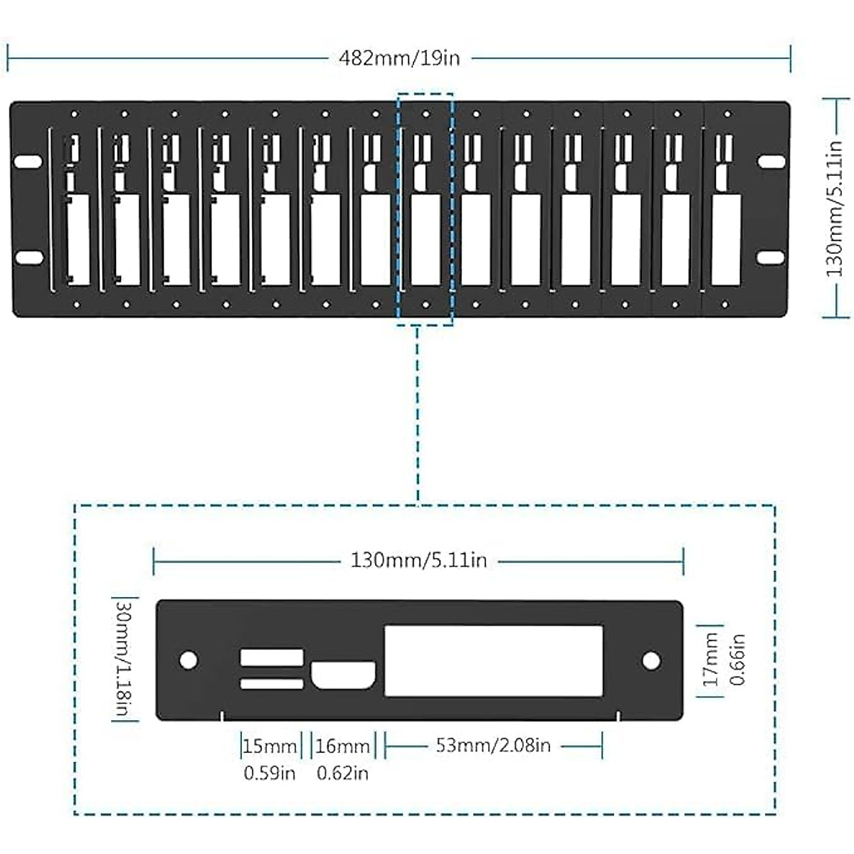GeeekPi 19 inch 3U Rack Mount for Raspberry Pi 4B, 19" Server Mount Supports 1-14 Units with Pi Fans, Aluminum Heatsinks, Micro HDMI to HDMI Boards, TF Card to FPC Boards for Raspberry Pi 4B