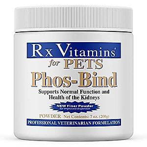 Rx Vitamins for Pets Phos-Bind for Dogs & Cats - Supports Normal Function & Health of Kidneys - 200 g Powder
