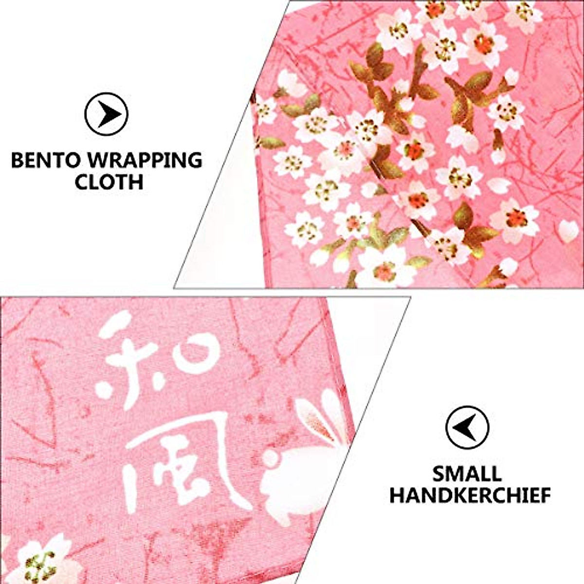 Amosfun Japanese Wrapping Cloth Handkerchief Japanese Bento Lunch Bandana Cover Pink Decorative Table Plate Cloth for Home Picnic Camping Outdoor Bento Wrapper 50X50CM