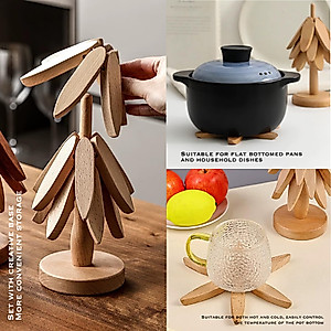 Wooden Trivets for Hot Dishes,Tree Coasters,Decorative Wood Trivet Set,Hot Pads for Pots and Pans