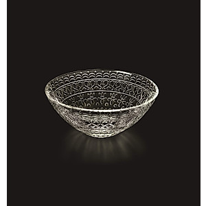 Barski Glass Bowl - For Dessert - Salad - Pasta - Fruit - Nuts - Chocolate - Set of 4 Bowls - Designed - 6.25" Diameter - Made in Europe