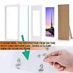RUN HELIX Picture Frames 8 by 10 Set of 4, Display5x7 with Mat or 8x10 Without Mat, Picture Poster Frame, Picture Frames Collage Wall Decor with HD Plexiglass for Table Top,White