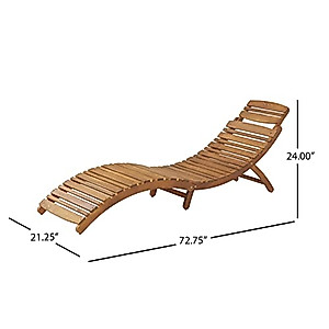 Christopher Knight Home Lahaina Wood Outdoor Chaise Lounge, Natural Yellow