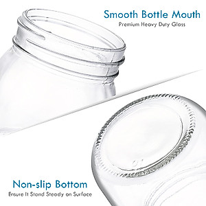 YEBODA 9 Pack Wide Mouth Mason Jars 10 oz Glass Canning Jars with Airtight Lids and Bands for Preserving, Jam, Honey, Jelly, Wedding Favors, Shower Favors, Sauces, DIY Spice Jars