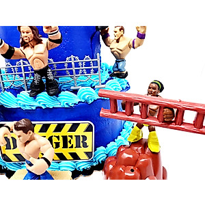 Wrestler Rumblers Wrestling Action Cake Topper With Random Wrestler Figures And Accessories (Unique Design)