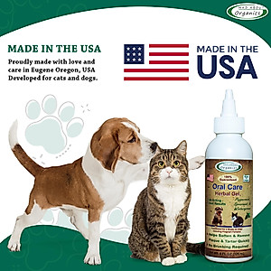 Mad About Organics Herbal Oral Care Gel - Cat and Dog breath freshener, Helps Remove Plaque and Tartar, No Brushing Required, Fast Acting, Promotes Healthy Teeth and Gums - 4oz