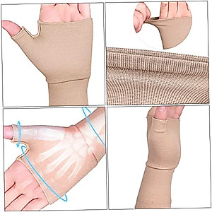 Healifty 2 Pairs Gloves Thumb Brace Compression Hand Gloves Compression Gloves Hand Wrist Support Arthritis Gloves Fingerless Mittens Arthritis Compression Gloves Breathable Gloves Sleeves