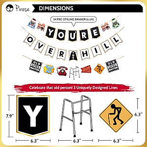 Pirese Over The Hill Birthday Decorations, Over The Hill Decorations Funny 50th Birthday Decorations | Funny 40th Birthday Decorations