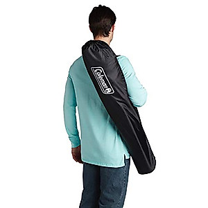 Coleman Camp Chair with 4-Can Cooler | Folding Beach Chair with Built In Drinks Cooler | Portable Quad Chair with Armrest Cooler for Tailgating, Camping & Outdoors , Black, Roomy seat: 24"