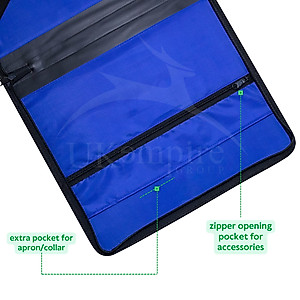 Masonic Master Mason Apron Case – Machine Embroidered (Black Leather), MM Provincial Size | Freemason Carrying Bags (Silver Emblem)