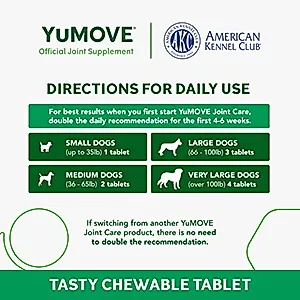 YuMOVE Adult Dog Tablets | Hip and Joint Supplement for Dogs with Glucosamine, Hyaluronic Acid, Green Lipped Mussel | Dogs Aged 6 to 8 | 300 Tablets