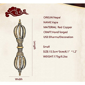 Gandhanra Powerful Vintage Tibetan Buddhism Dharma Ritual Vajra Dorje,Nine-pronged Phurba,Tantric Energy Device, Handmade in Nepal,Black Color