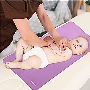 Speedy Barcodes Vegan Leather Diaper Changing pad, light purple, 16x30
