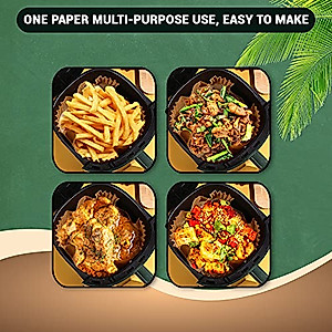 Suhsai Square Air Fryer Liners, 100 pcs reusable Parchment Paper Liners for Airfryer, Microwave Oven, 6.3-Inch baking sheet, Oil-Proof, greaseproof, Disposable Baking Paper, airfryer paper liners