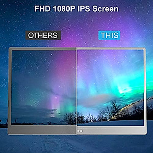 Lasitu Lightweight Portable Monitor 15.6 Inch FHD 1080P IPS VESA Portable Screen USB C Travel Monitor HDMI Gaming Monitor for Laptop PC MAC Cellphone Switch Xbox PS3-5 with Smart Cover
