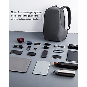 WINKING Laptop Backpack for Men Women - Laptop Backpack 15.6" Anti Theft Slim Business Backpack With USB Charging Port, Durable College School Backpack For Traveling, Hiking, Commuting, Black