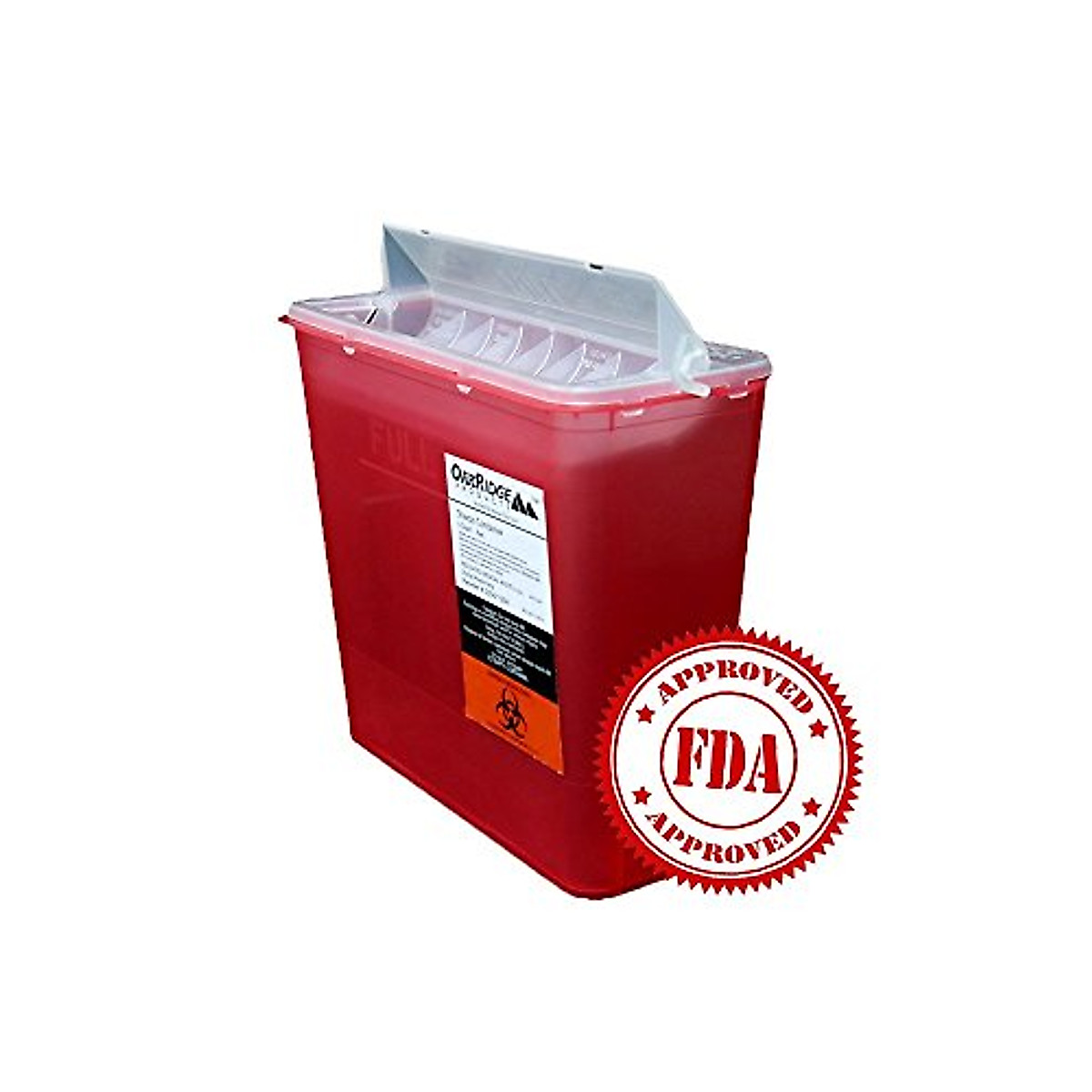 OakRidge Products 5 Quart Size (Pack 2) Sharps Container, Touchless Disposal