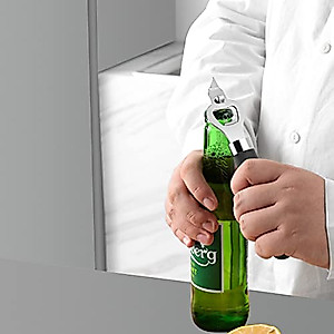 Bottle Opener Beer Bottle Opener for Arthritic Hands Stainless Steel Can Punch Opener with Non-slip Handle Multipurpose Kitchen Utensils