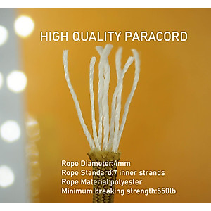 Military Grade Heavy Duty Paracord Lanyard Necklace Keychain Whistles Wrist Strap Parachute Rope Badge Cellphone Waterproof Holder Metal HK Clip Hook Outdoor Survival Men (Black)