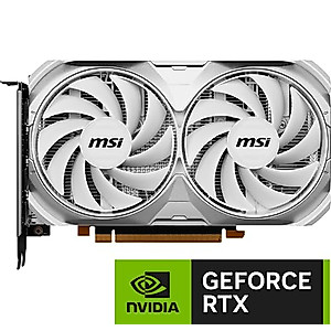 MSI Gaming GeForce RTX 4060 8GB GDRR6 Extreme Clock: 2505 MHz 128-Bit HDMI/DP Nvlink TORX Fan 4.0 Ada Lovelace Architecture Graphics Card (RTX 4060 Ventus 2X White 8G OC)