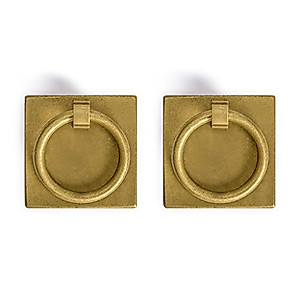 Hardware Philosophy Ring Plate Pulls 2.3 Inches - Set of 2 - Architectural, Interior Design, Furniture Cabinet Customization Hardware