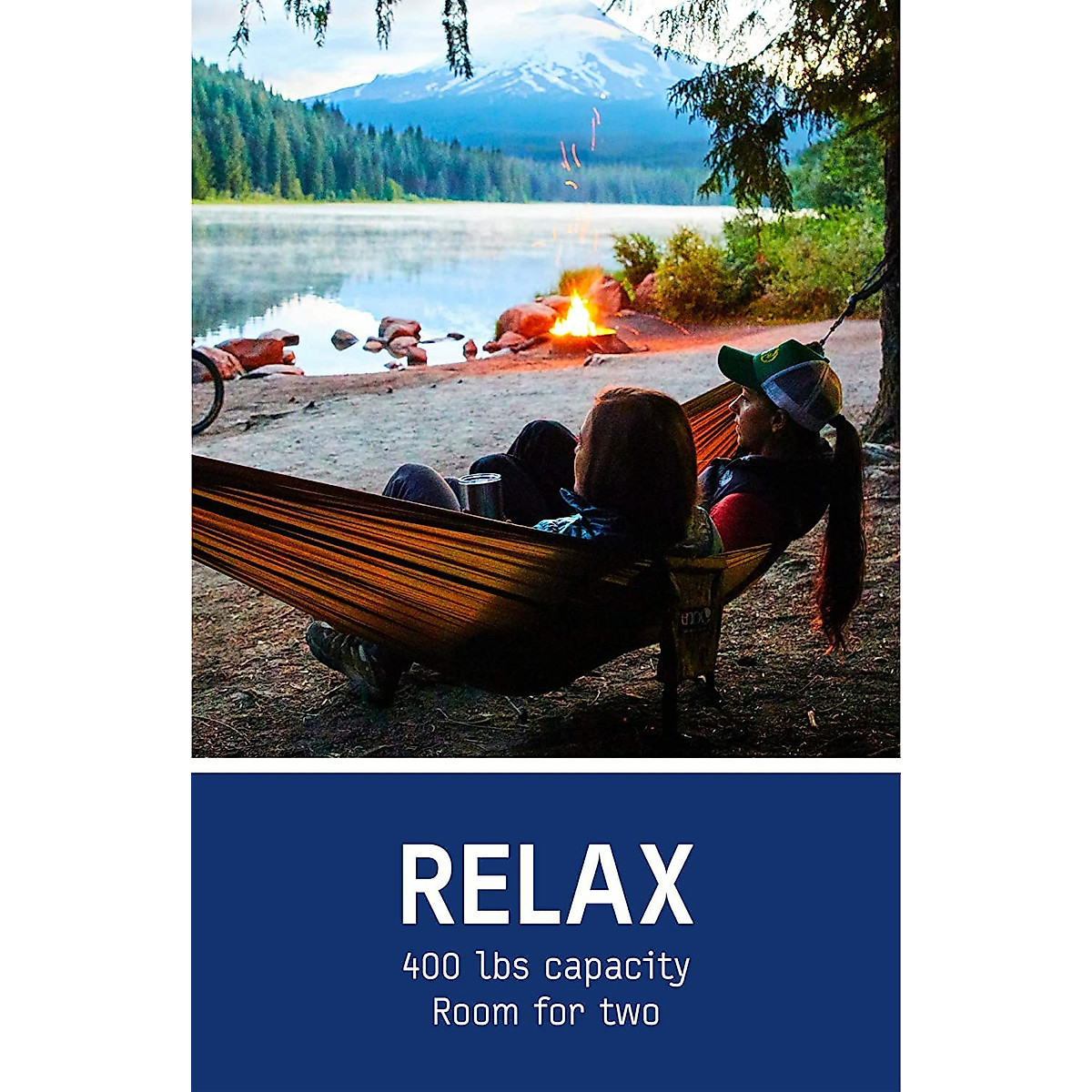 ENO, Eagles Nest Outfitters DoubleNest Lightweight Camping Hammock, 1 to 2 Person, Orange/Grey