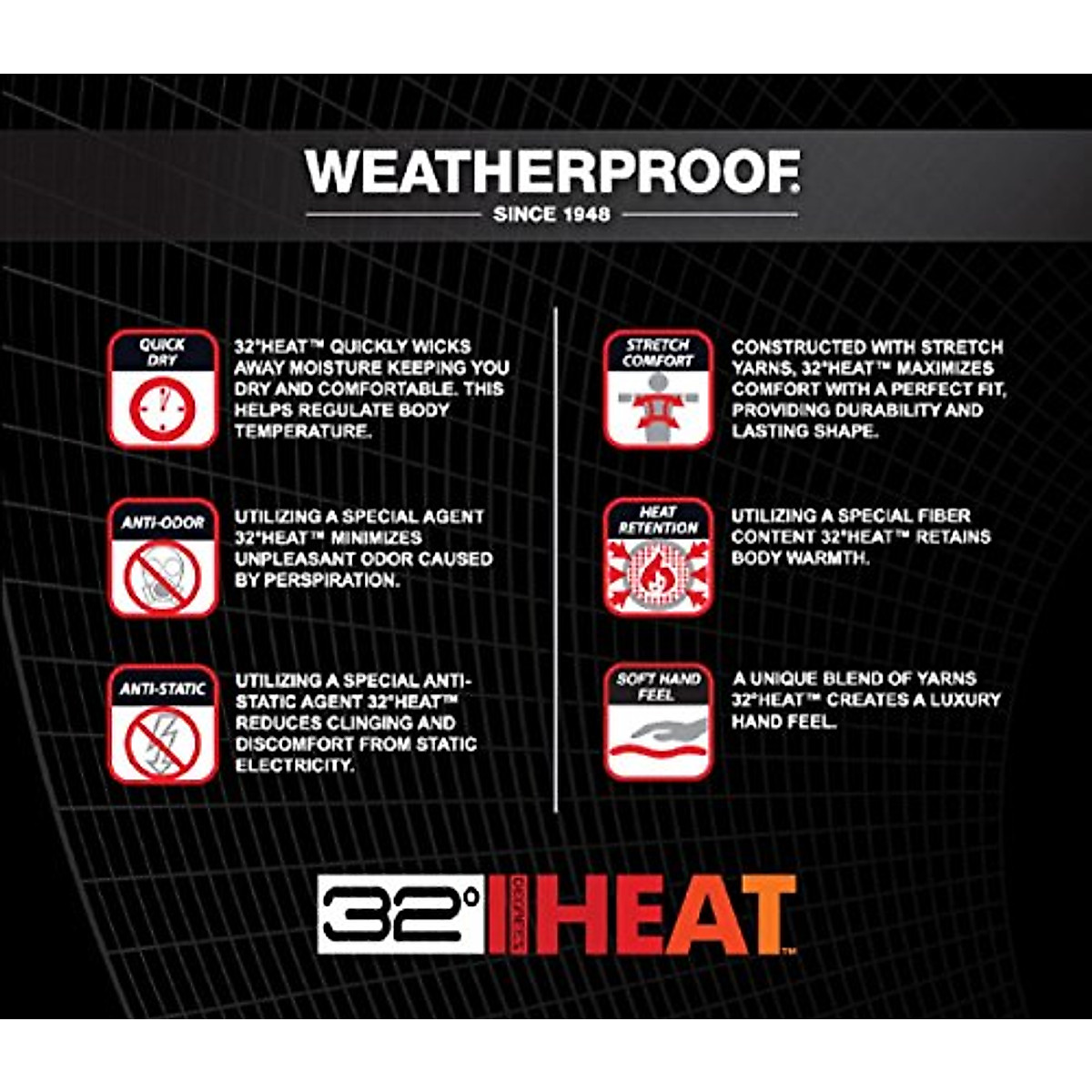 32 Degrees Weatherproof Big Boys Base Layer Thermal Shirt Long Underwear Set, Black Small