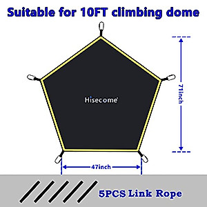 Hisecome Climber Dome Hammock，Accessory for Climbing Dome，Suitable for 10 * 5FT Dome Climbing ，Dome Climber with Canopy Load-Bearing 300 Pounds（Hammock Only）