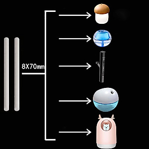 BOWONG Car Diffuser Sponges Refill Sticks 20 Pcs, Humidifier Filter Wick Replacement for Car Mini Humidifier Ultrasonic Aroma Diffuser,2.75 X 0.31 Inches