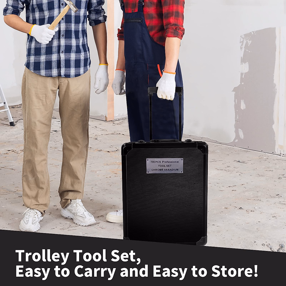 Tool Set with Tool Box, Household Tool Kit, General Home/Auto Repair Tool Set, Storage Case Socket Wrench Sets for Home Maintenance, Perfect for Handyman, Homeowner, Dryer(Black)