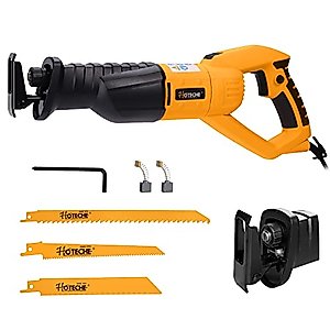 Hoteche Power Reciprocating Saw 7.1-Amp Variable Speed Corded Saw Sawzall for Wood/Metal or PVC Cutting with 3Pcs Saw Baldes