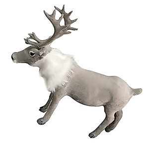 ABOOFAN Reindeer Figurine Christmas Desktop Decoration Tabletop Deer Ornaments Wild Animal Model for Holiday Winter Party Home Office Decor