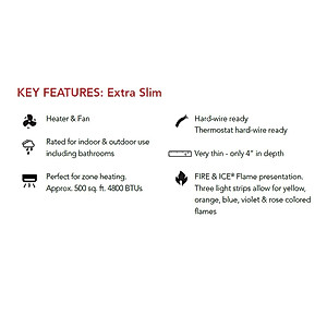 Remii 65" Extra Slim Indoor or Outdoor Electric Fireplace