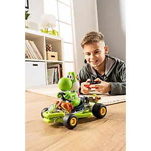 Carrera 200988 RC Official Licensed Mario Kart Pipe Kart Yoshi 1:18 Scale 2.4 GHz Remote Radio Control Car with Rechargeable LiFePO4 Battery - Kids Toys Boys/Girls