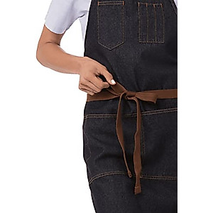 Chef Works Unisex Memphis Bib Apron, Indigo Blue, One Size