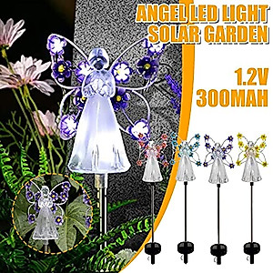 RYGRZJ LED Solar Angel Garden Light Outdoor Waterproof Lawn Lamp Decorative Landscape Yard Lamp Garden for Pathway L9S4 Patio Cemetery