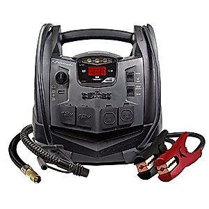 Schumacher Electric SJ1332 6-in-1 Portable Power Station and Jump Starter with 150-PSI Air Compressor and 200 Continuous/400 Peak Watt Power Inverter, 1200 Peak Amps, 12 Volts, Black, 1 unit