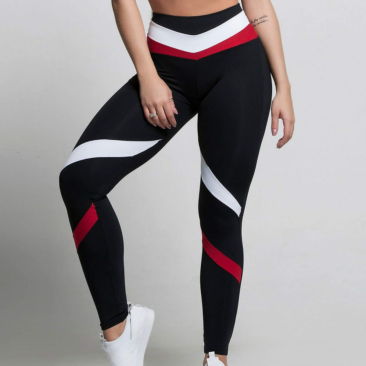 Bblulu Women's Striped High Waisted Yoga Pants Color Block Tummy Control Workout Leggings Butt Lifting Stretchy Tights