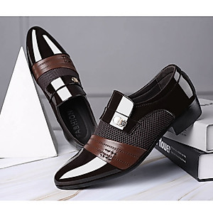 ZHOUYF Dress Shoes for Men Casual Outdoor Pull-on Pointed-Toe Suit Formal Shoes Mens Fashion Wedding Work Oxford Shoes