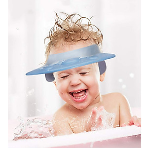 Bath Shower Visor Protection Soft Cap for Shower and Bath Time Safety for Toddlers, Baby and Children Above 6 Months (Blue)