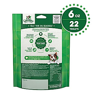 GREENIES Original TEENIE Natural Dental Care Dog Treats, 6 oz. Pack (22 Treats)