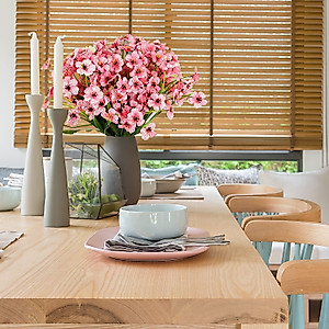 Vebroert Artificial Flowers, 12 Bundles Outdoor Fake Flowers UV Resistant Silk Flowers Greenery Decor, No Fade Plastic Faux Plants for Window Boxes Garden Porch Wedding Decoration, Pink