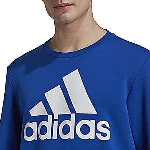 adidas Men's Essentials Big Logo Fleece Sweatshirt, Team Royal Blue/White, Large
