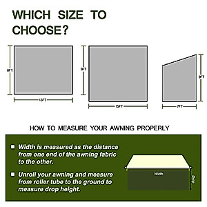 STMGW RV Awning Sun Shade Screen, 9’X15’ Black Mesh UV Blocker Sunshade Complete Kits Camping Trailer for Motorhome Camper Travel Canopy